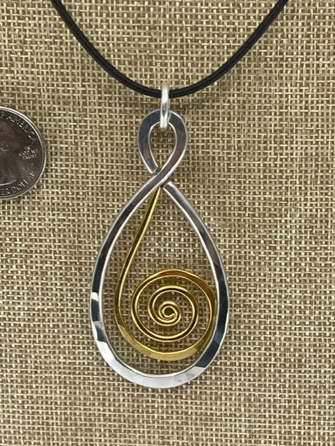 Mixed Metal Teardrop Spiral – theartistjay